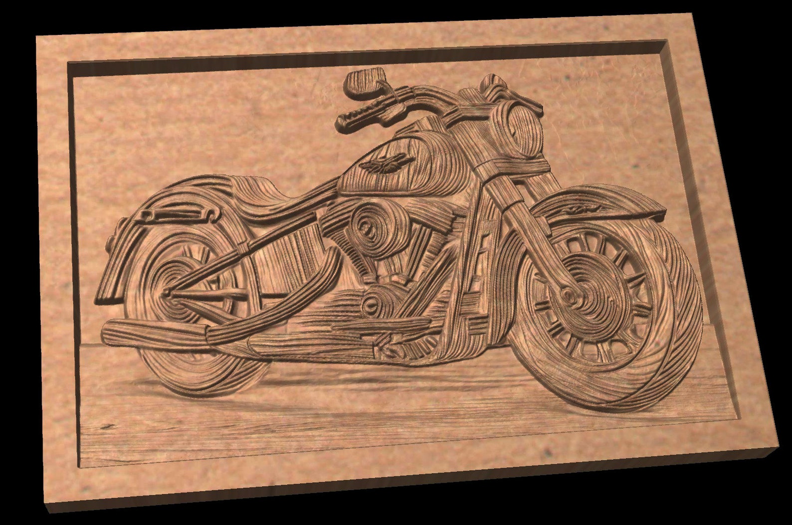 Motorcycle Stl Model Cnc Router Art Wall Decor Cnc Art Wall Art
