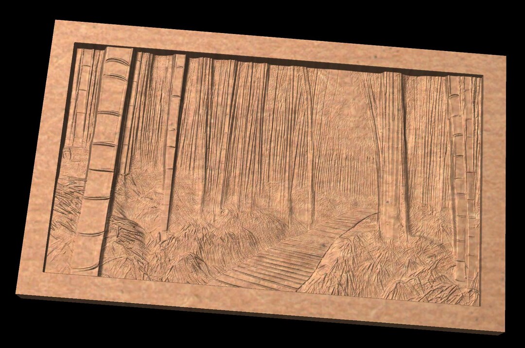 Walk in the Bamboo Forrest, STL Model, CNC Router, Art, Wall Decor, CNC ...