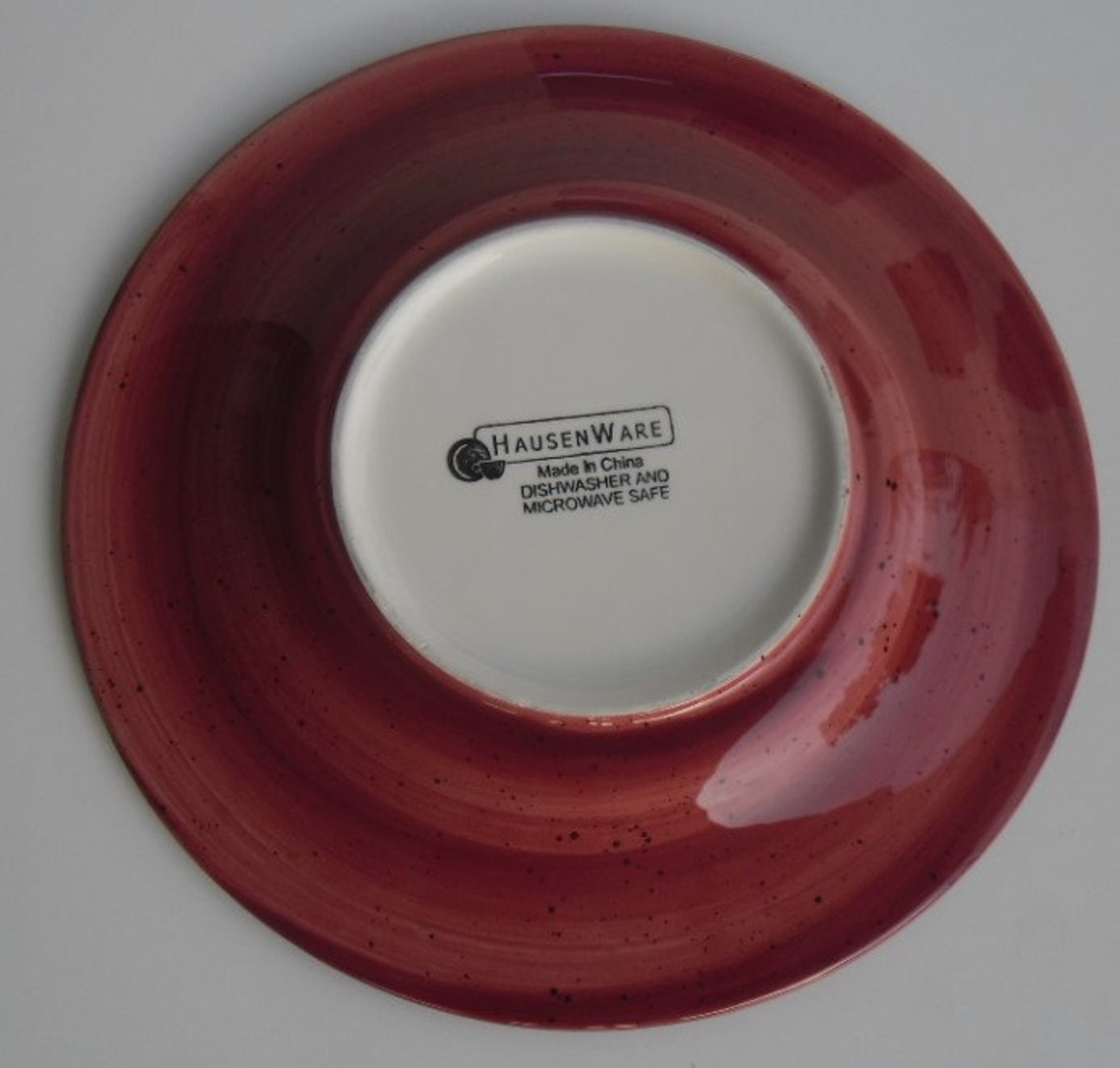 Hausenware Hand Painted TWIST Burgundy Red Design Collectible - Etsy