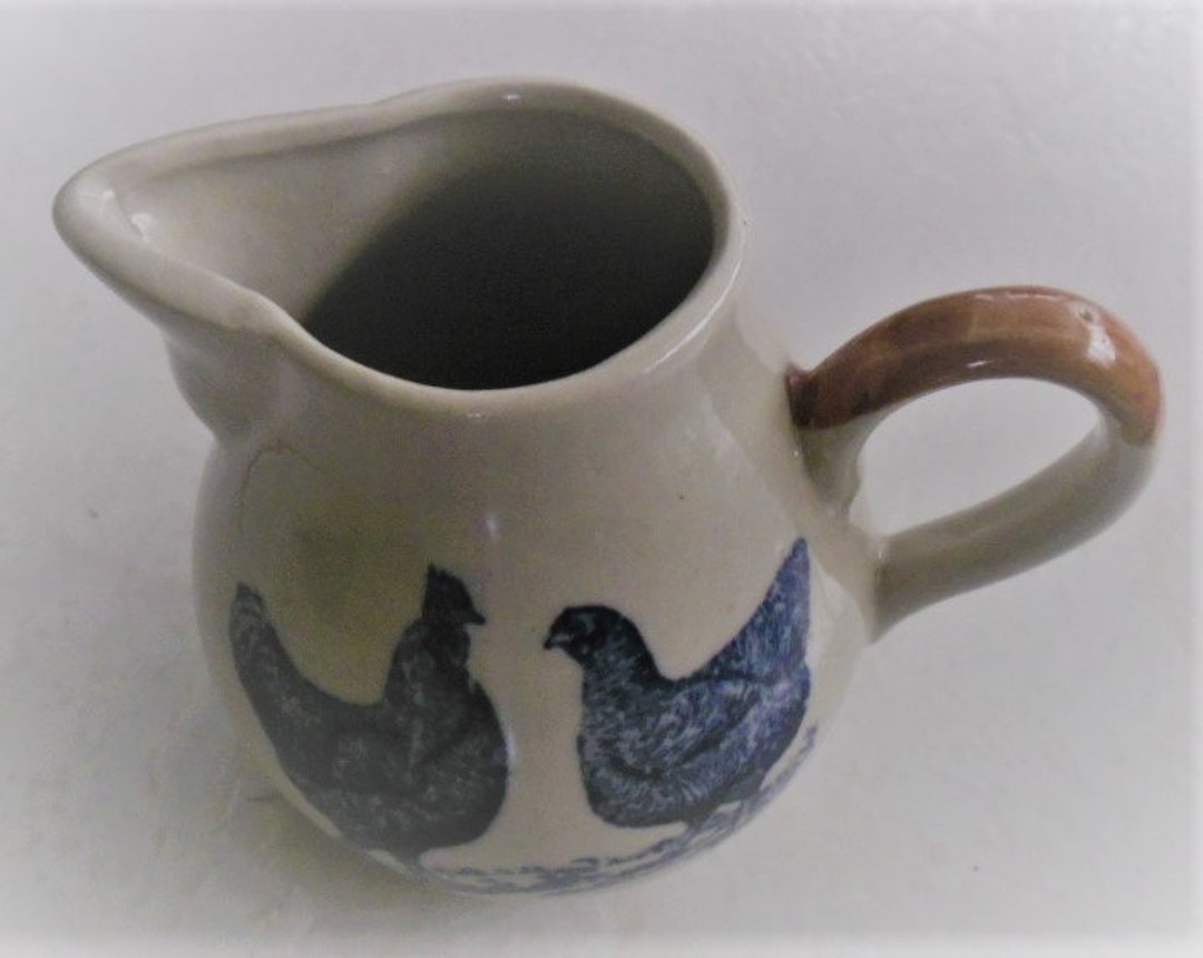 Chickens/hens Ceramic Small Handmade Milk Jug American Folk Art - Etsy