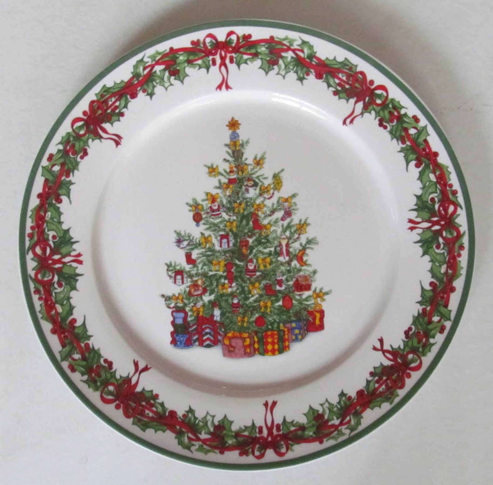 Christopher Radko Christmas Salad Plate: Holiday Celebration Tree, 8 3/ ...