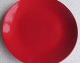 Red Ceramic Plate - Etsy