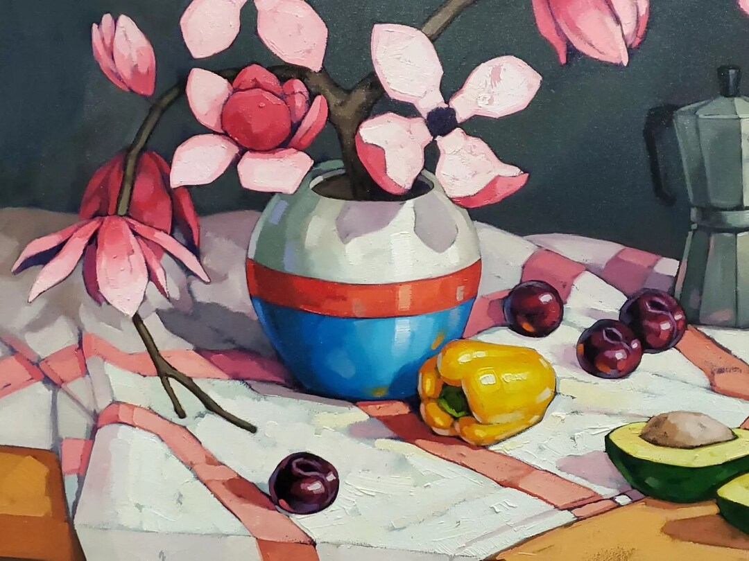 Signed Samuel Machuca Tropical Fruits Still Life Art Painting Dominican ...