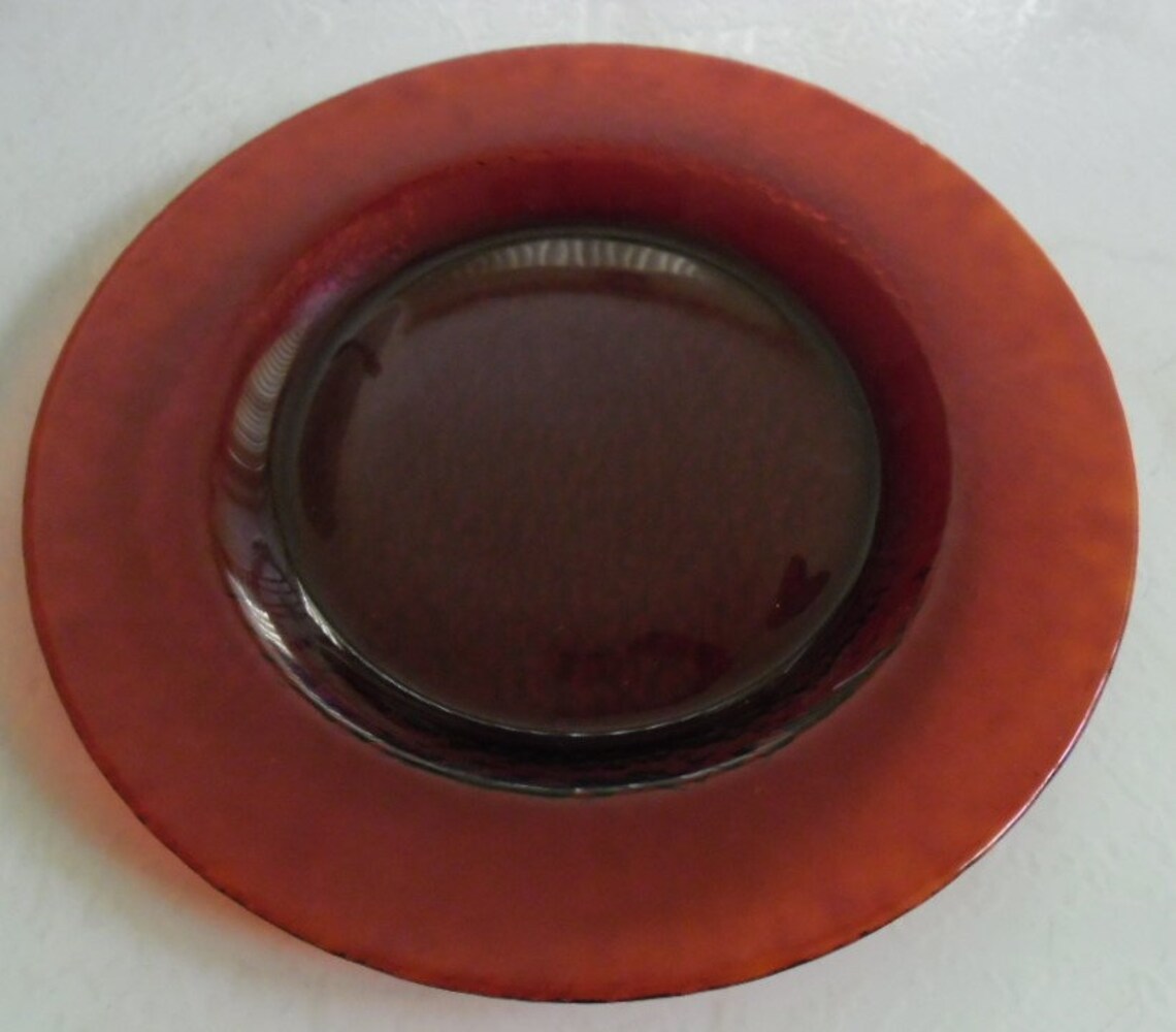 Vintage Ruby Red Hand-pressed Designed Collectible Solid Glass - Etsy