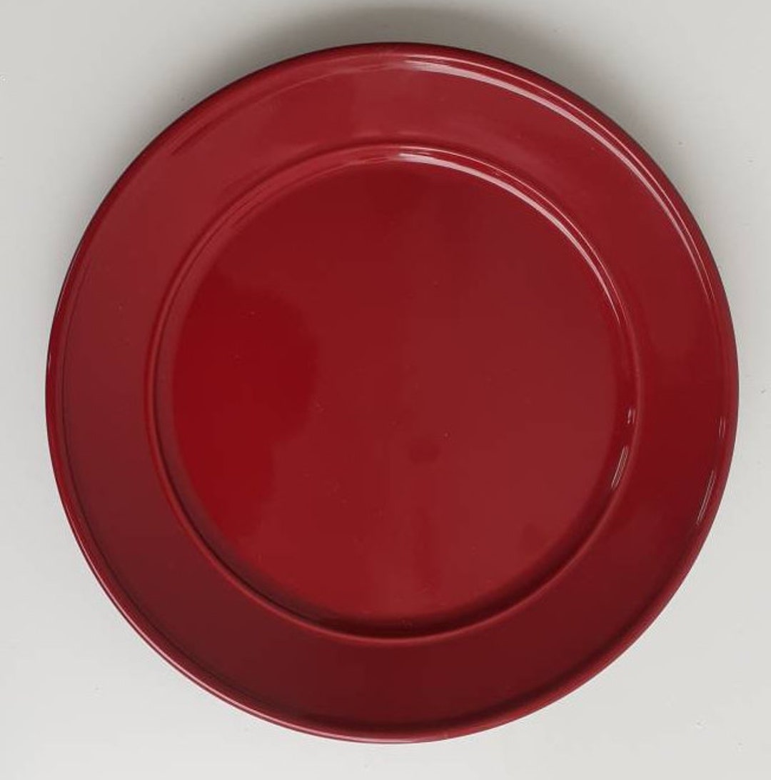 Salad Plate Red Amelia by MAINSTAYS Collection China Stoneware - Etsy