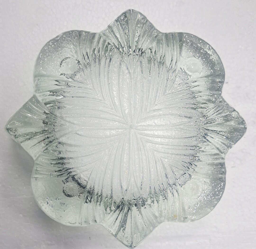 Vintage Blenko Large Flower Petal Design Solid Pressed Glass Ashtray - Etsy