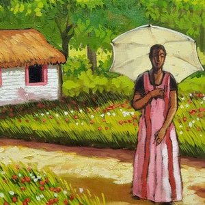 Rare Signed Samuel Machuca Countryside Landscape Art Painting Dominican ...