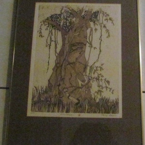 Rare 1975 Penny Feder "baby Banyan" Etching & Woodcut Hand Signed #64/ ...