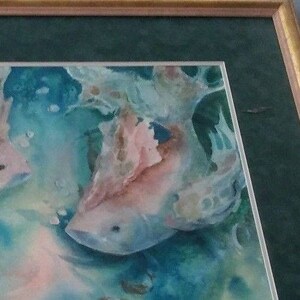 Original & Signed Phyllis Knight Mixed Media Art FISH Collage ...