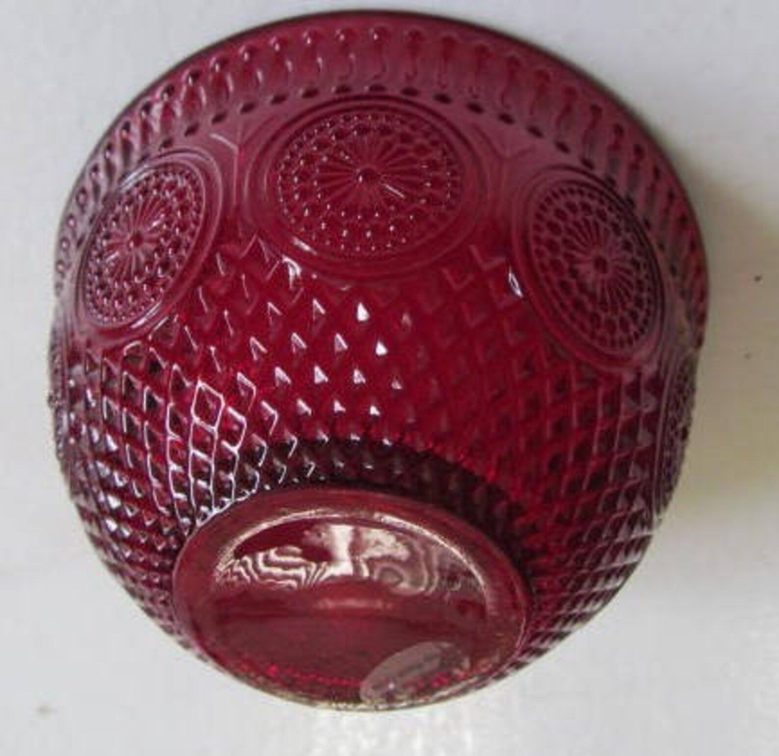 Ruby Red Pressed Glass Designed Glass Dinner/dessert Serving Bowl 5" - Etsy
