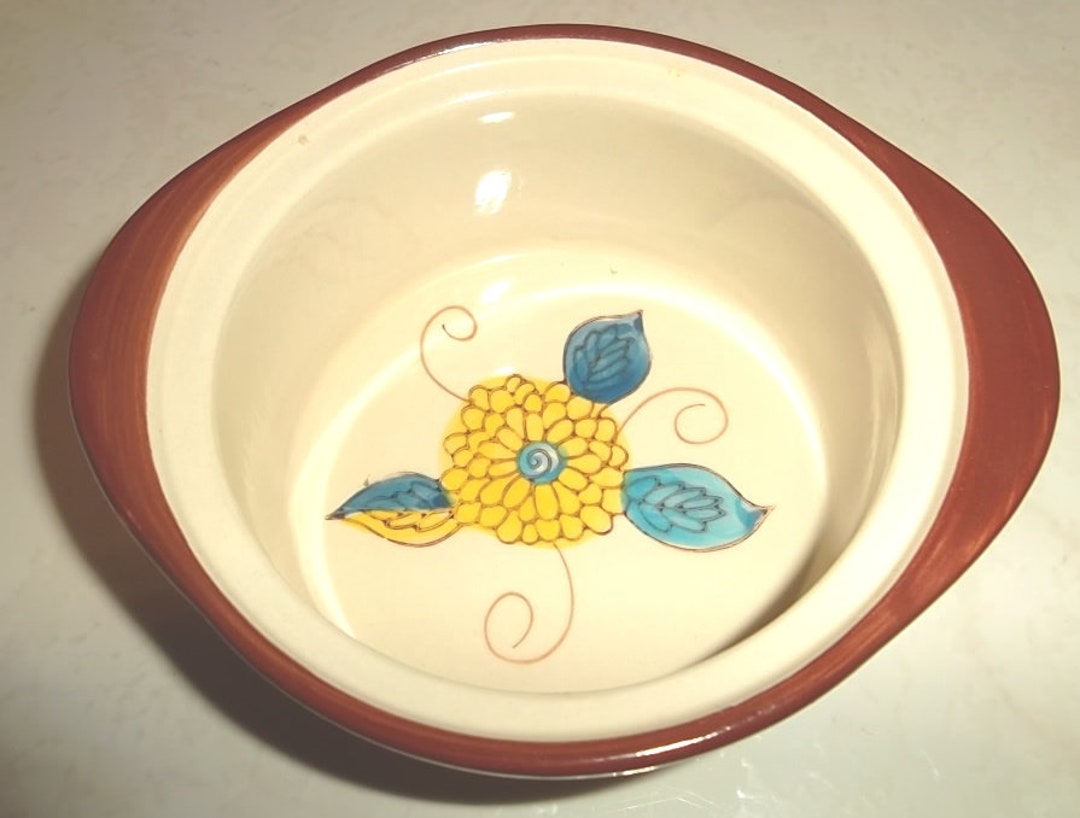 Temp-tations Stoneware Serving Bowl With Lid: Hand Painted Swirl Design ...