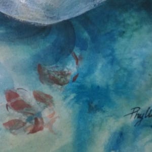 Original & Signed Phyllis Knight Mixed Media Art FISH Collage ...