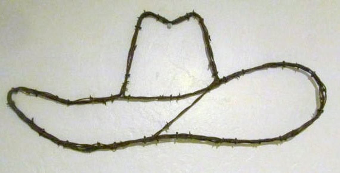 Original Handmade Barb Wire Art Designed cowboy | Etsy
