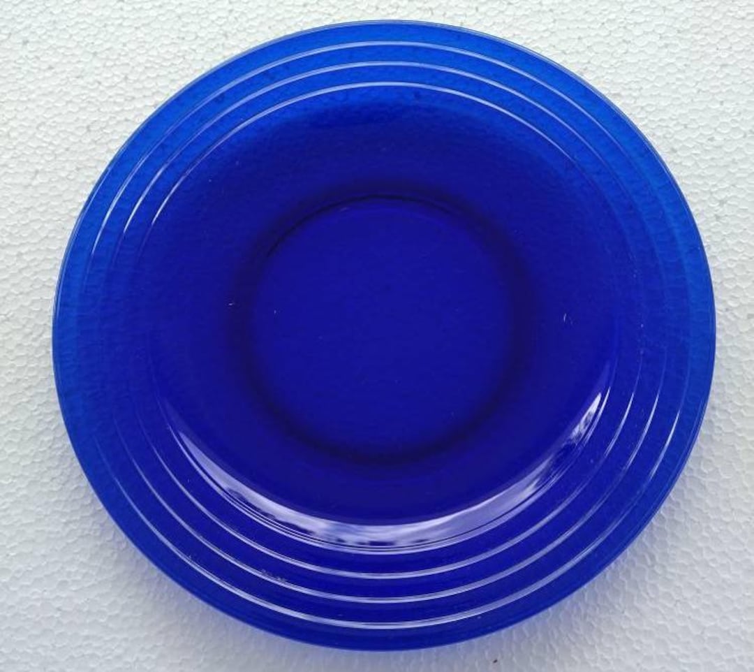 Arcoroc Cobalt Blue Thick Glass Side Plate 7 1/2"- New- Made in France ...