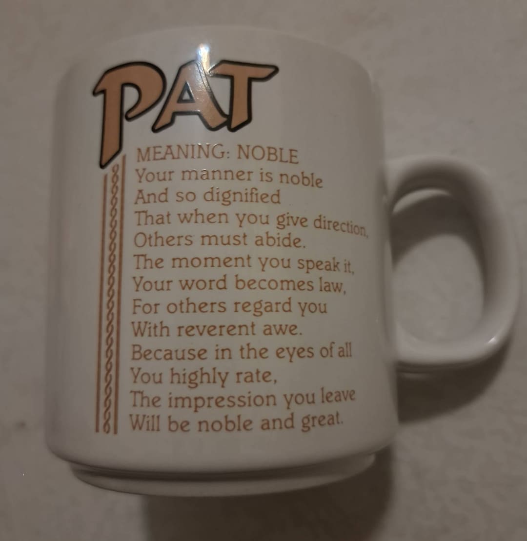 Pat Name Meaning Coffee Mug: Novelty Collectible Poem Mug - Etsy