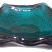 Vintage 1950's Blenko Aqua Green Color Handmade Sculptured Glass Square ...