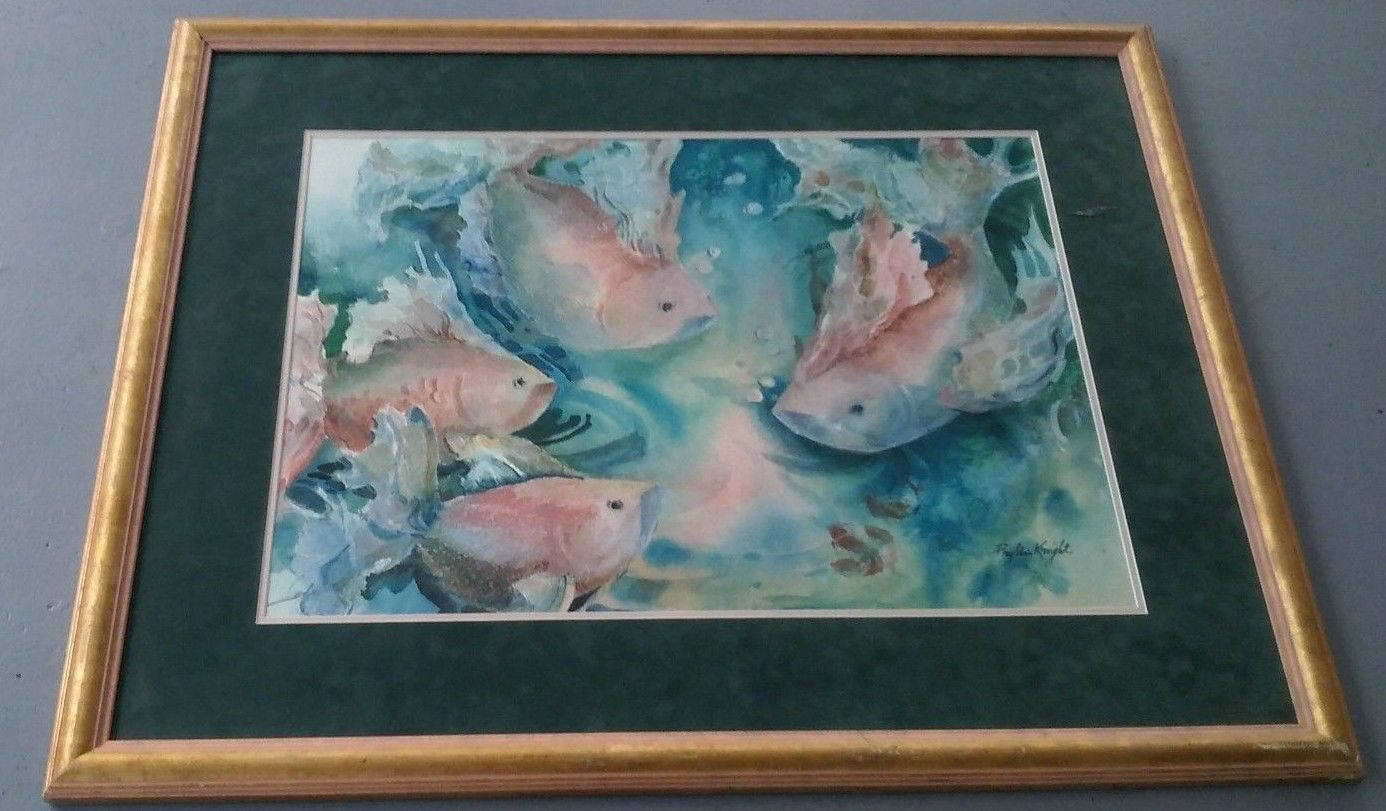 Original & Signed Phyllis Knight Mixed Media Art FISH Collage | Etsy