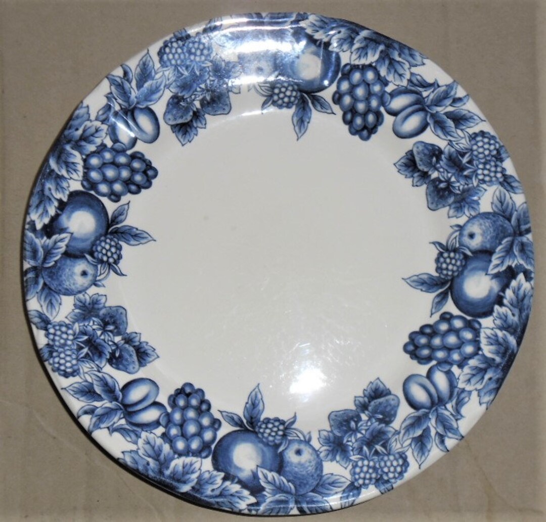Vintage LIBBEY Tableware Collectible Ceramic Dinner Plate With Blue ...