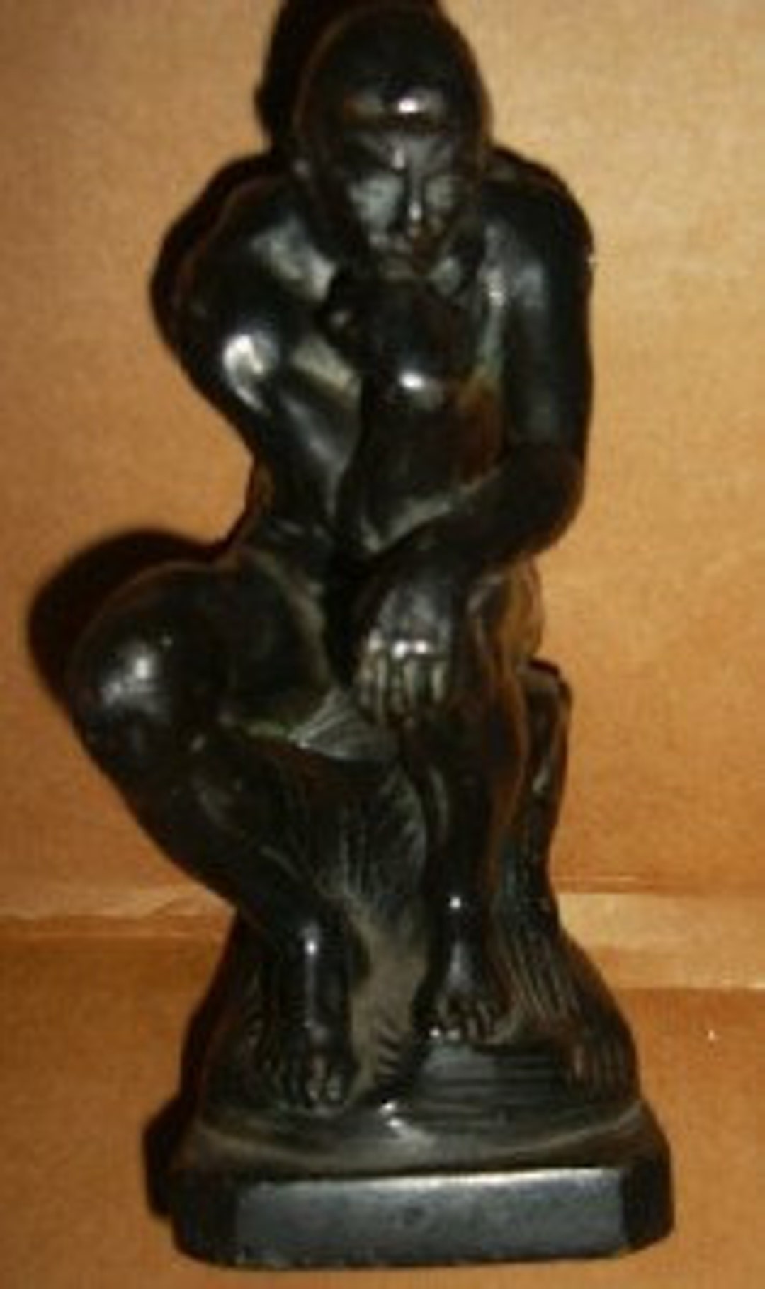 1960's Vintage Auguste Rodin's Black Resin Statue "the Thinker ...