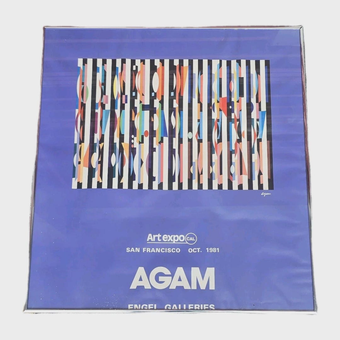 1981 YAACOV AGAM Exhibition Kinetic Art Poster San Francisco Engel ...