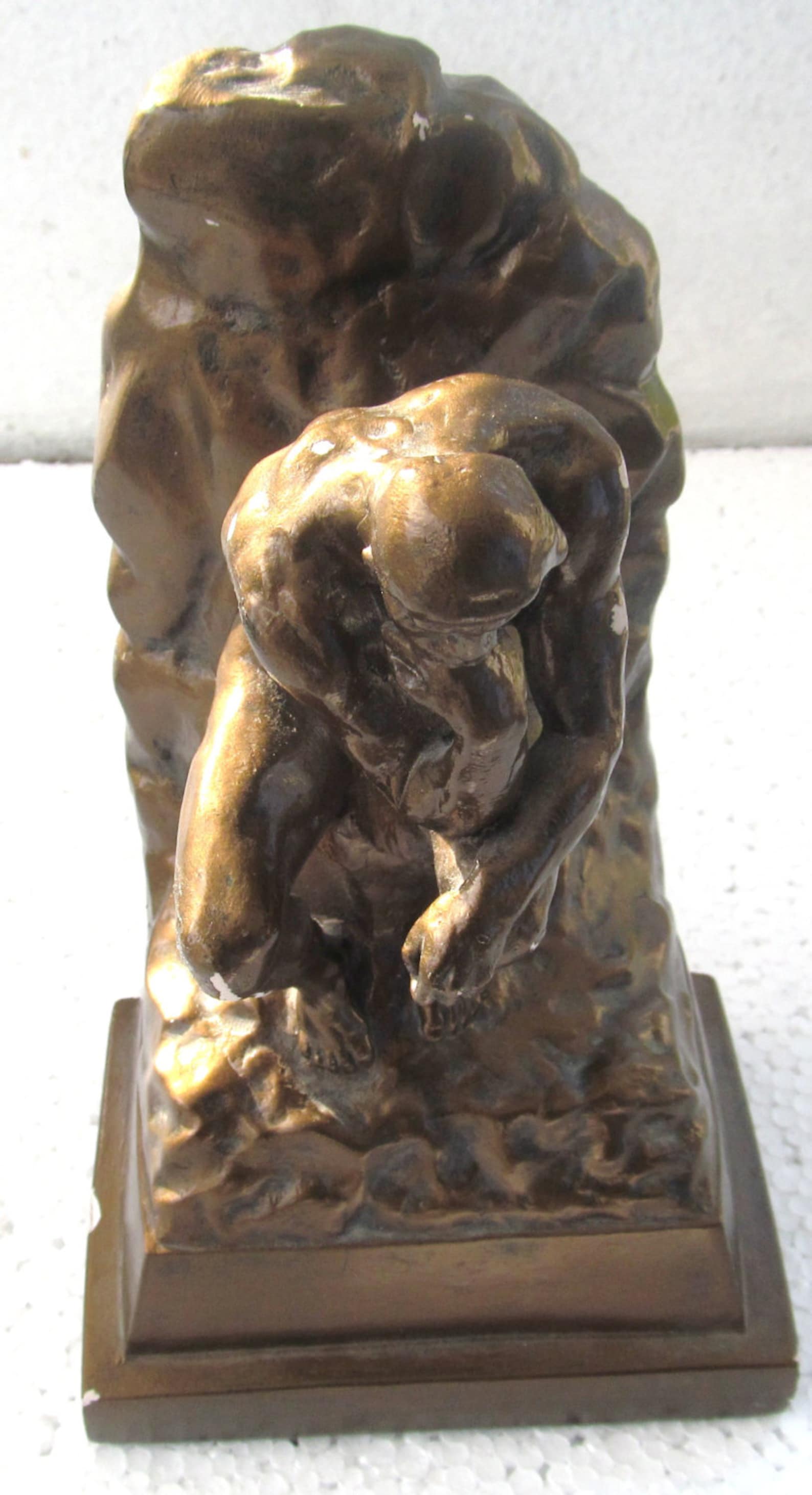 1987 Rodin Handmade Ceramic Men "the Thinker" Book Ends Pottery by Alva ...