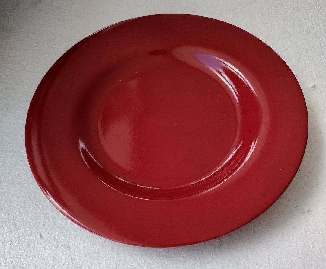 Bright Red Color Stoneware Dinner Plate, Hand-painted, by Home - Etsy
