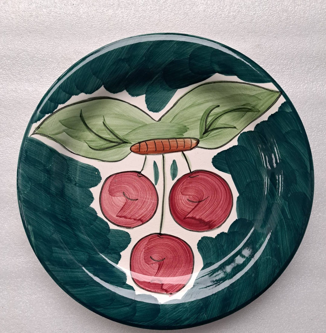 Fruita De Roma Cherries Dinner Plate: Hand-painted Collectible, 1994 - Etsy