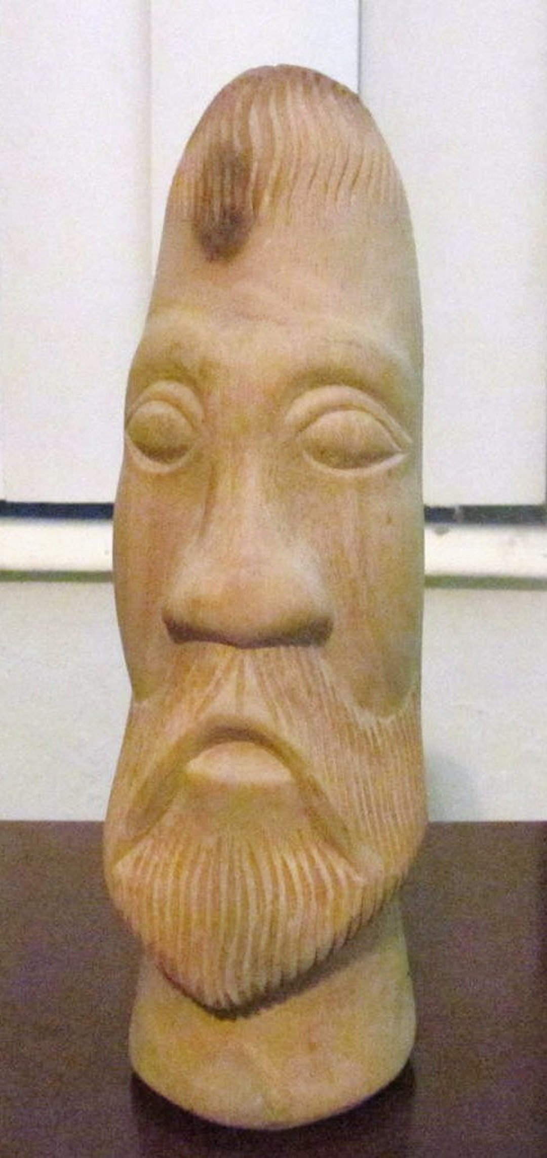 Hand Carved Butternut Wood Sculpture: "face of a Man" Bust - Etsy