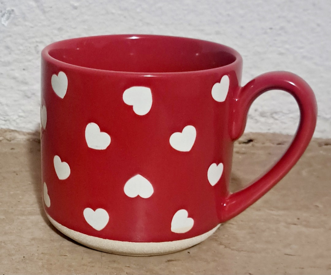 Ceramic love Hearts Collectible Red Love Hearts Novelty Mug - Etsy