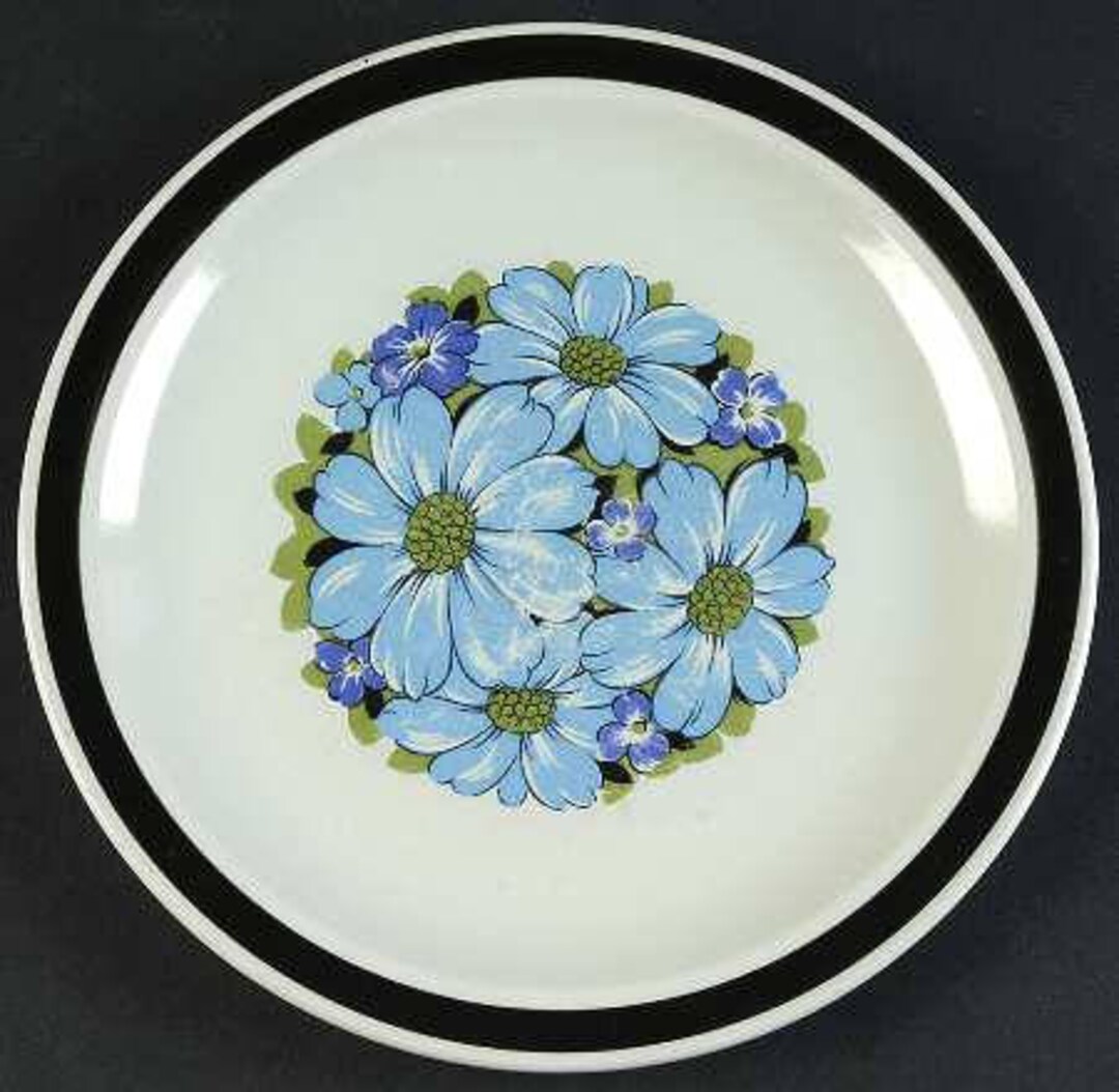 Vintage Blue Shasta by DESIGNERS COLLECTION Dinner Plate Hand Decorated ...
