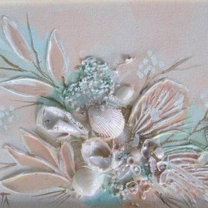 Original Seashell Mixed Media Abstract Handmade Painting Signed by ...