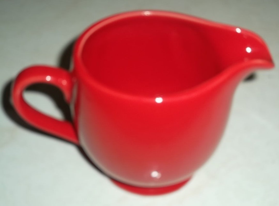 Red Color Hand Glazed Stoneware Pottery Collectible Large Creamer, Milk ...