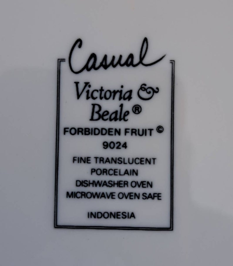 Causual Victoria & Beal "forbidden Fruit" Fine Translucent Porcelain ...