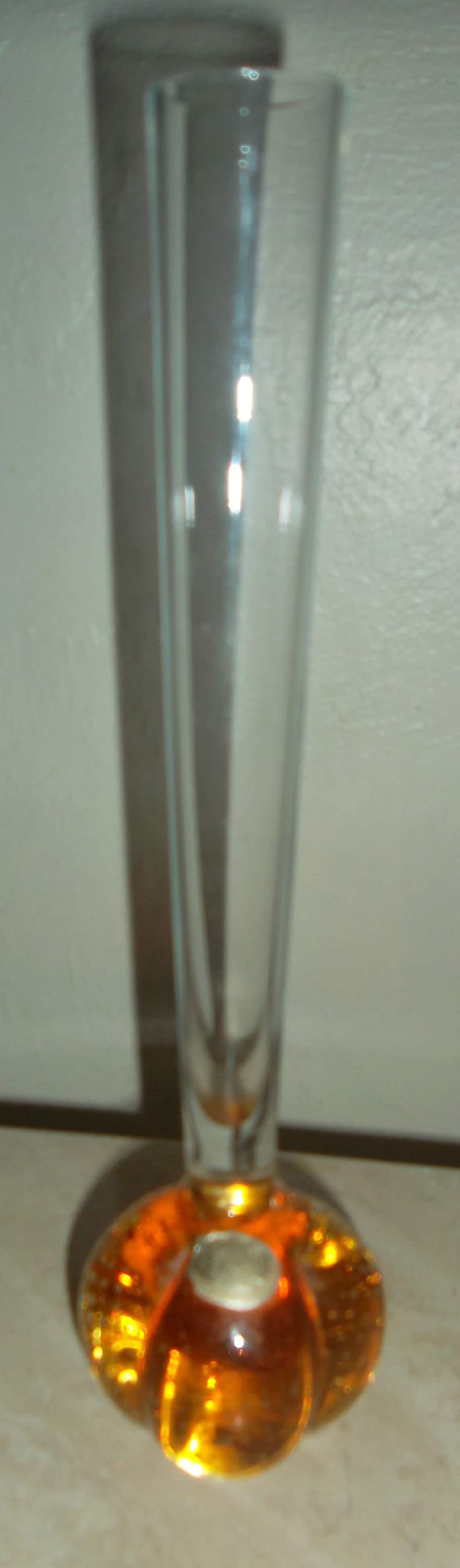 Handblown Bohemia Crystal Tall Funnel Glass With Amber Color - Etsy