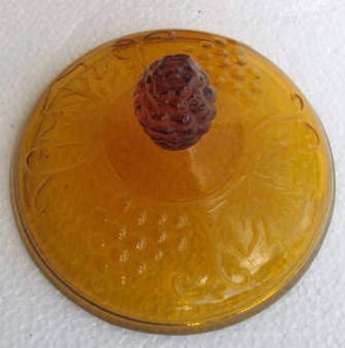 Vintage Indiana Depression Glass Amber Brown Color Grape & Fruit Design ...