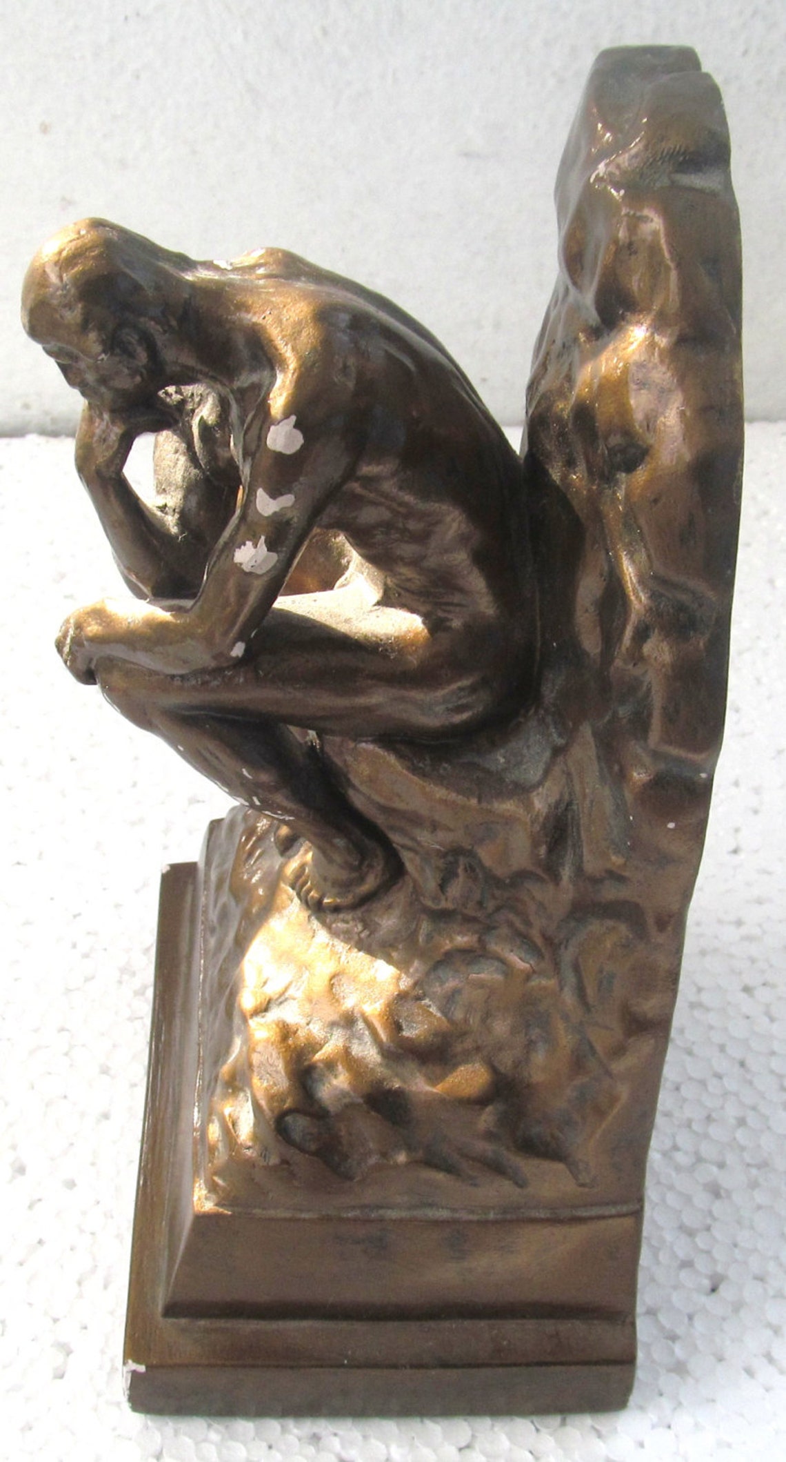 1987 Rodin Handmade Ceramic Men "the Thinker" Book Ends Pottery by Alva ...
