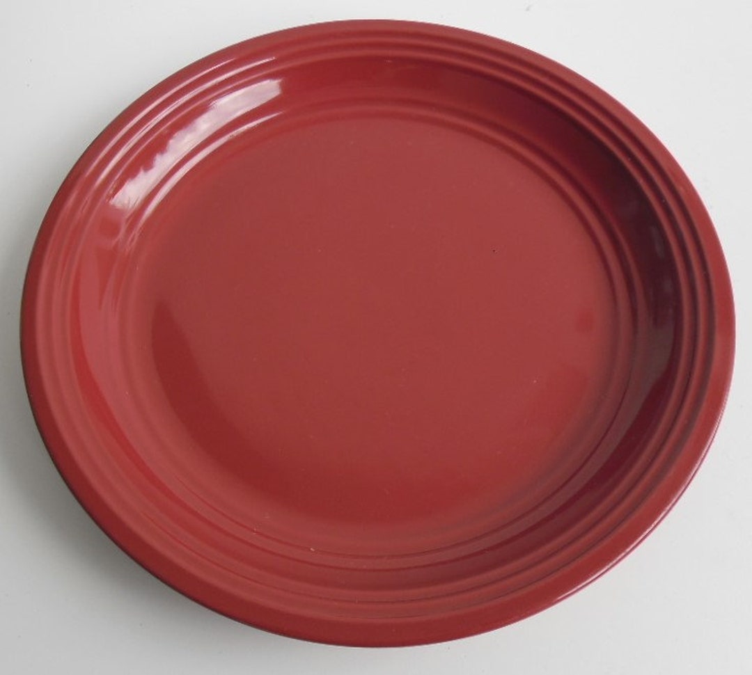 Red Salad Plate Red Ringed Gloss Finish by MAINSTAYS Collection China ...