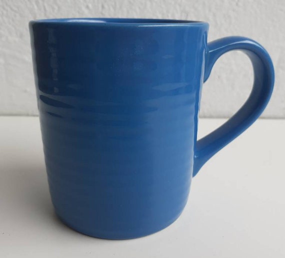 Royal Norfolk Blue Color Ribbed China Stoneware Large Mug - Etsy