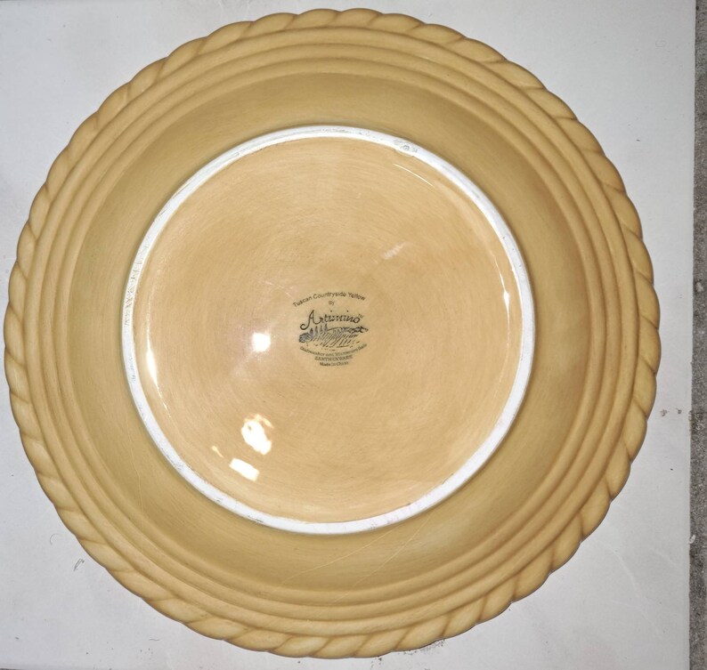 Artmino Extra Large Dinner Plate Yellow Color Handpainted Earthenware ...