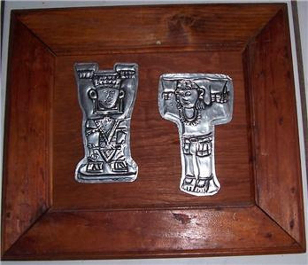 Vintage Repujado Art: Hand Hammered Aluminum, Merida Yucatan, Wood ...