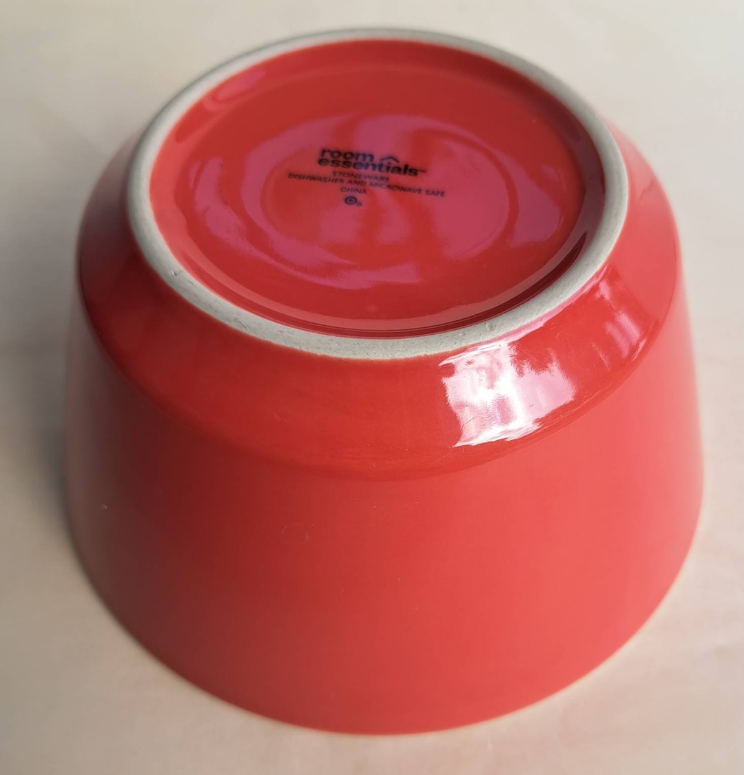 Room Essentials Red Color Stoneware Collectible Angled Large Soup ...