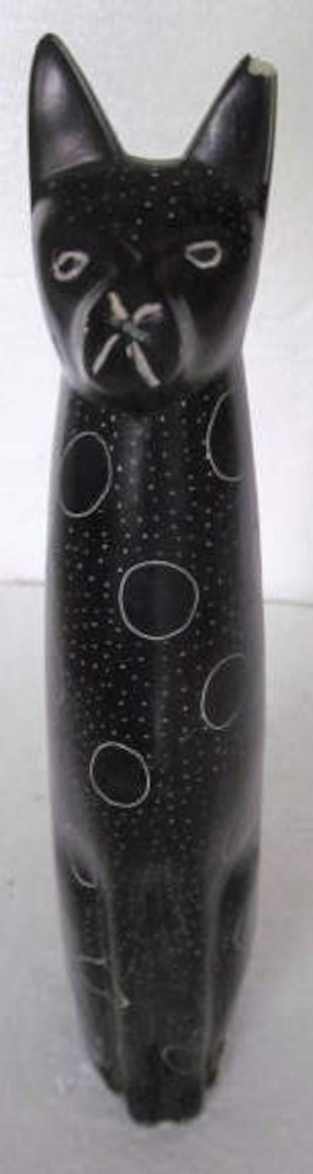 Statue d'art de collection en stéatite noire sculptée et conçue à la ...