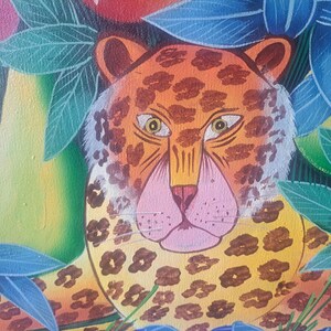 Signed P T Donald Haitian HAITI African Original" Animals" Canvas Art ...