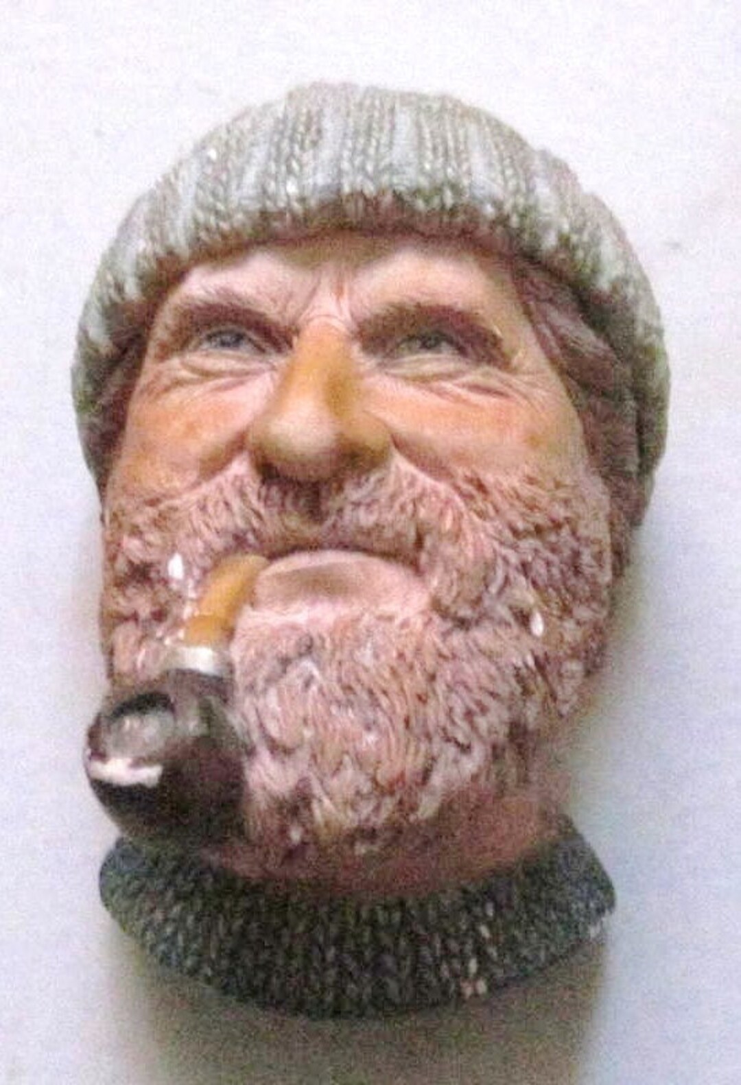 1990 W.h.bossons Titled "fisherman" Handpainted Plaster Molded Wall ...