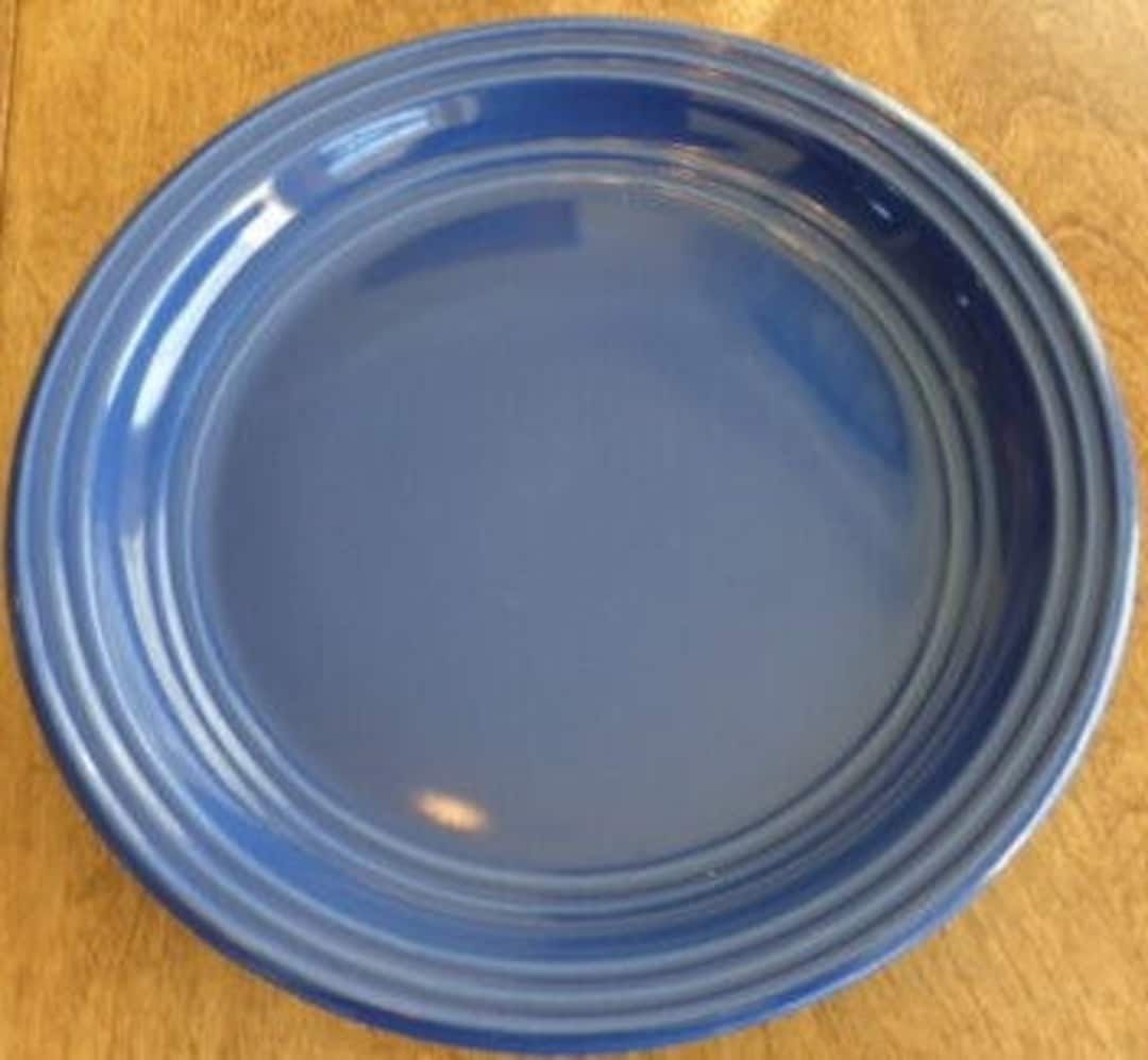 Navy Navy Blue Color Ringed Amelia Dinner Plate Gloss Finish by ...