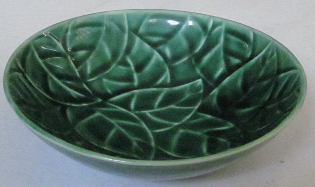 Pier 1 Jade Leaves Green Color Collectible Bowl Stoneware - Etsy