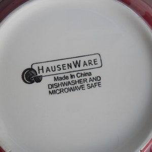 Hausenware Hand Painted TWIST Burgundy Red Design Collectible Salad ...