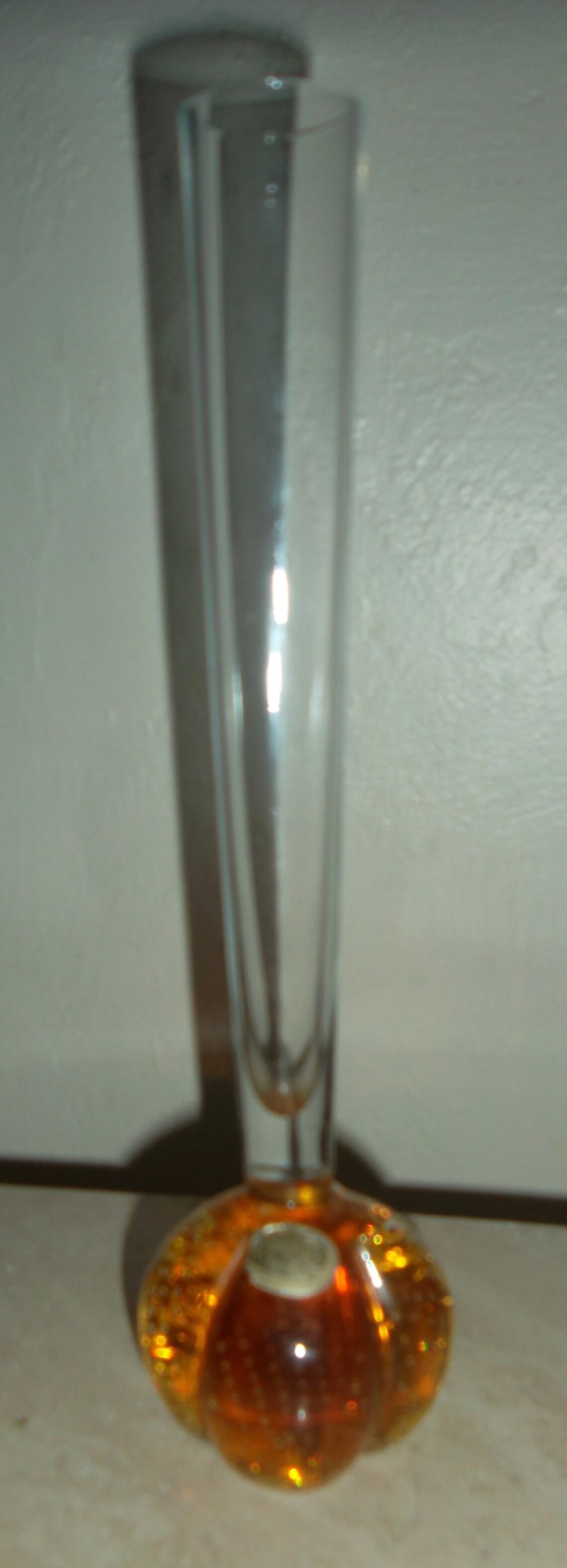 Handblown Bohemia Crystal Tall Funnel Glass With Amber Color - Etsy
