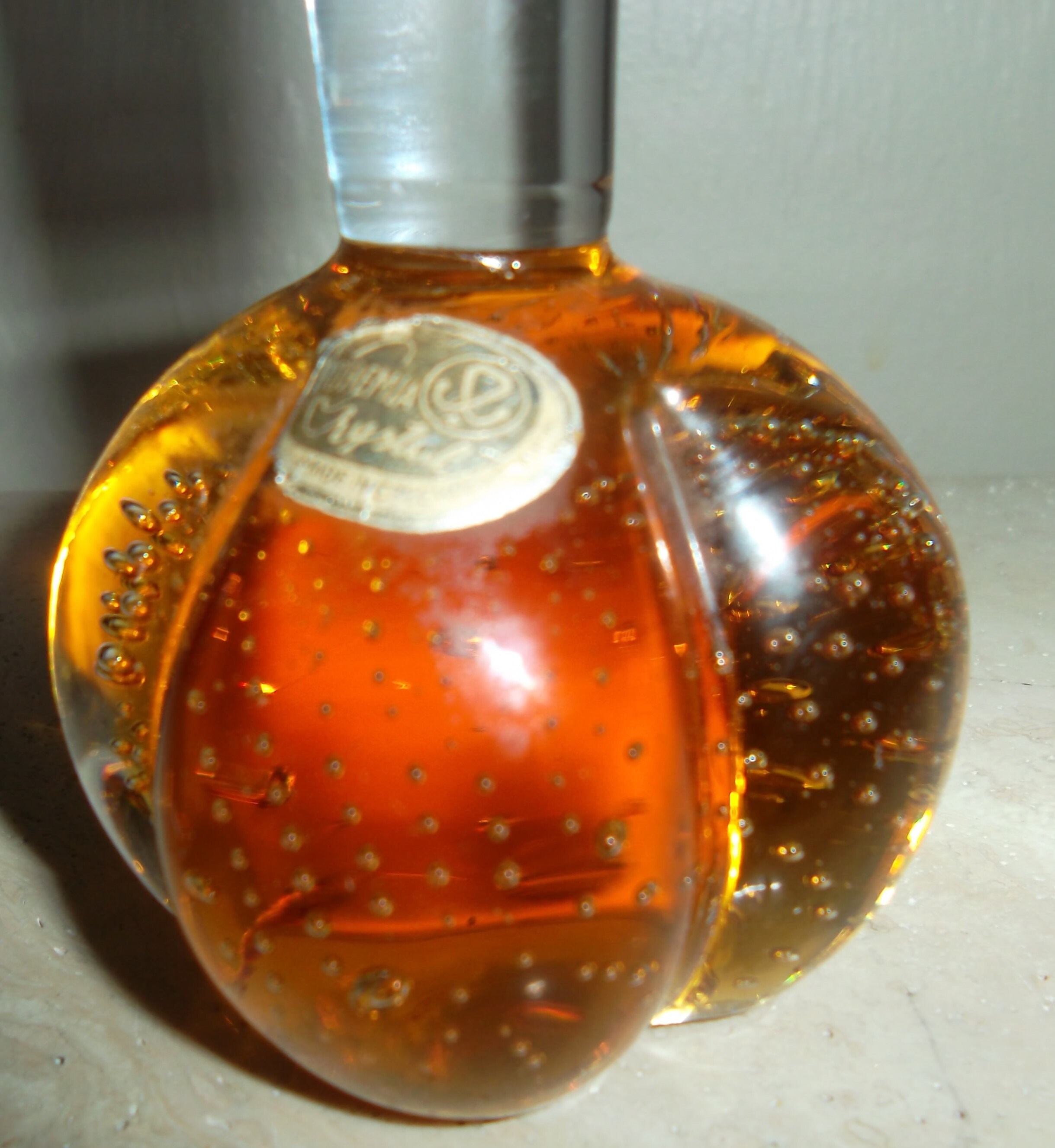 Handblown Bohemia Crystal Tall Funnel Glass With Amber Color | Etsy