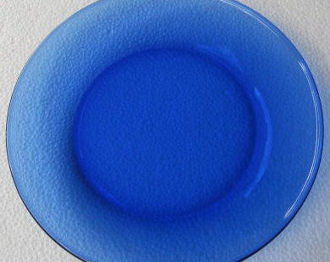 Arcoroc Cobalt Blue Thick Glass Side Plate 7 1/2 New | Etsy